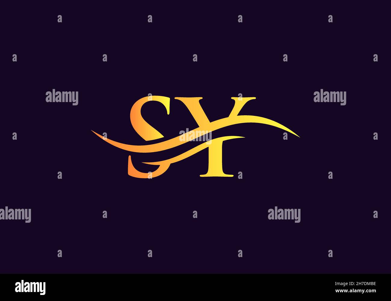 Initial SY letter linked logo vector template. Swoosh letter SY logo ...
