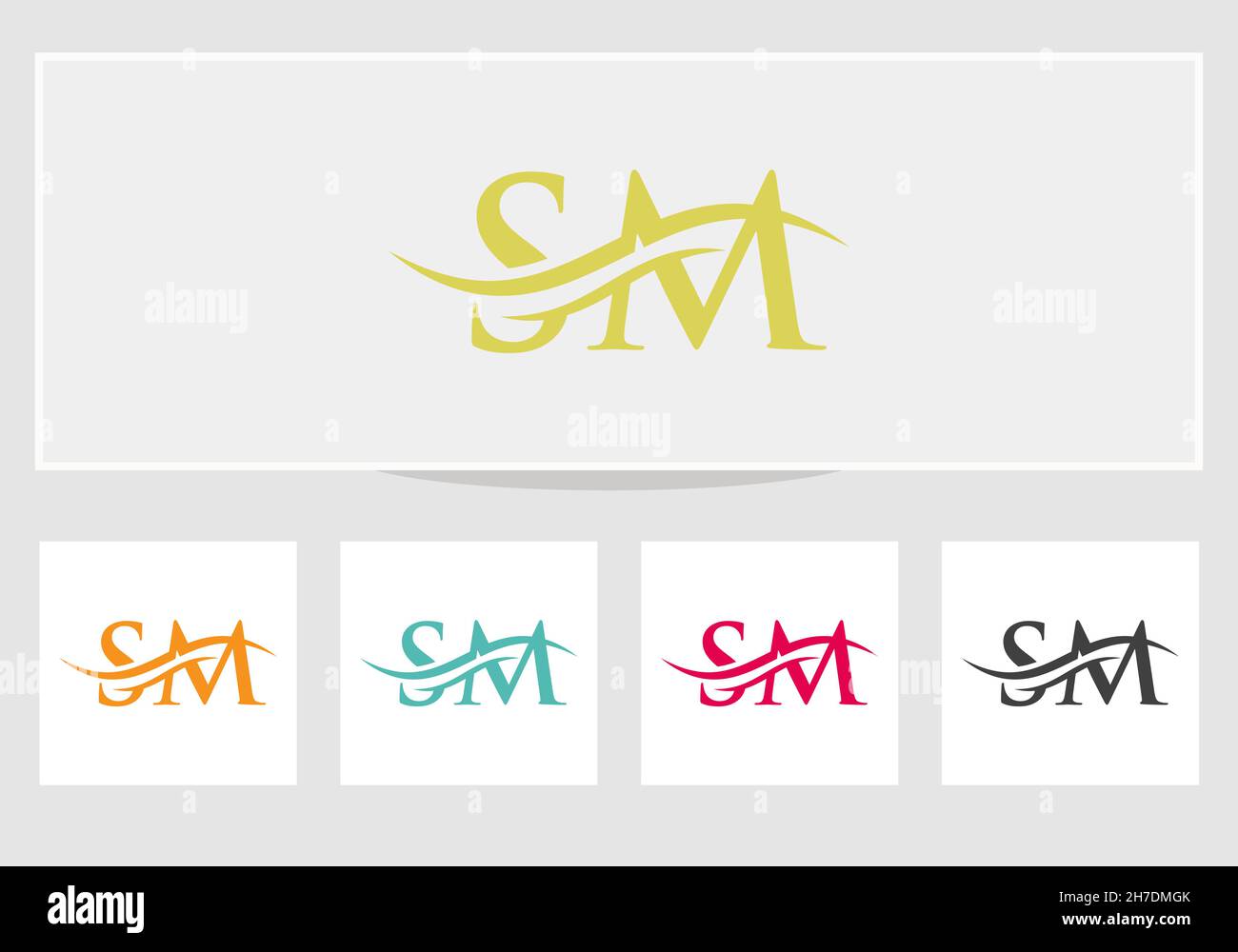 SM Logo design vector. Swoosh letter SM logo design. Initial SM letter ...