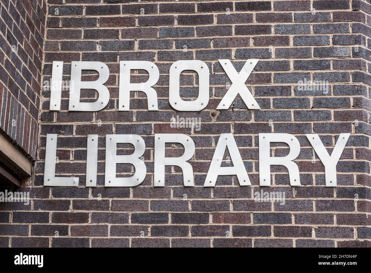 Ibrox Library sign, Midlock Street, Glasgow, Scotland, UK, Europe Stock ...