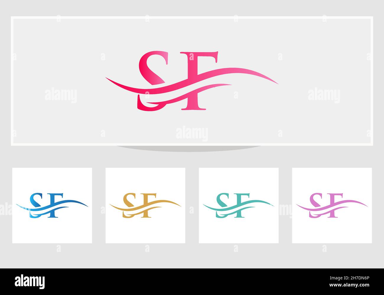 Water Wave SF Logo Vector. Swoosh Letter SF Logo Design for business ...