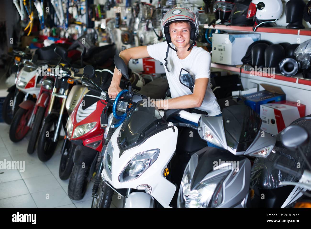 Motorcycle sales man hi-res stock photography and images - Alamy