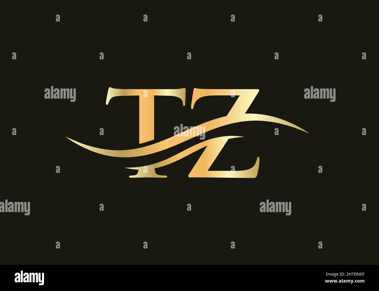 TZ logo design. Initial TN letter logo vector. Swoosh letter TZ logo ...
