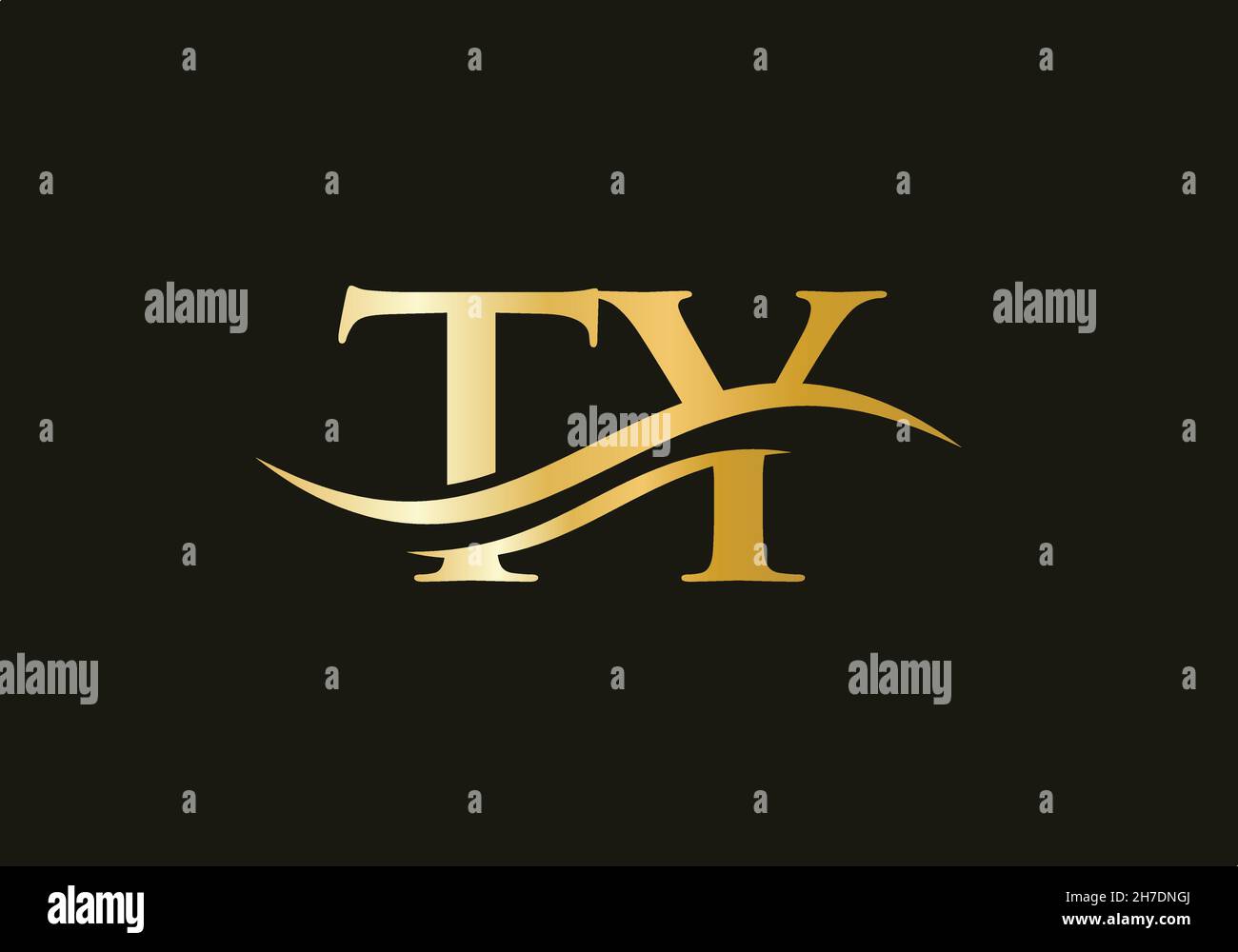 TY Logo design vector. Swoosh letter TY logo design. Initial TY letter ...