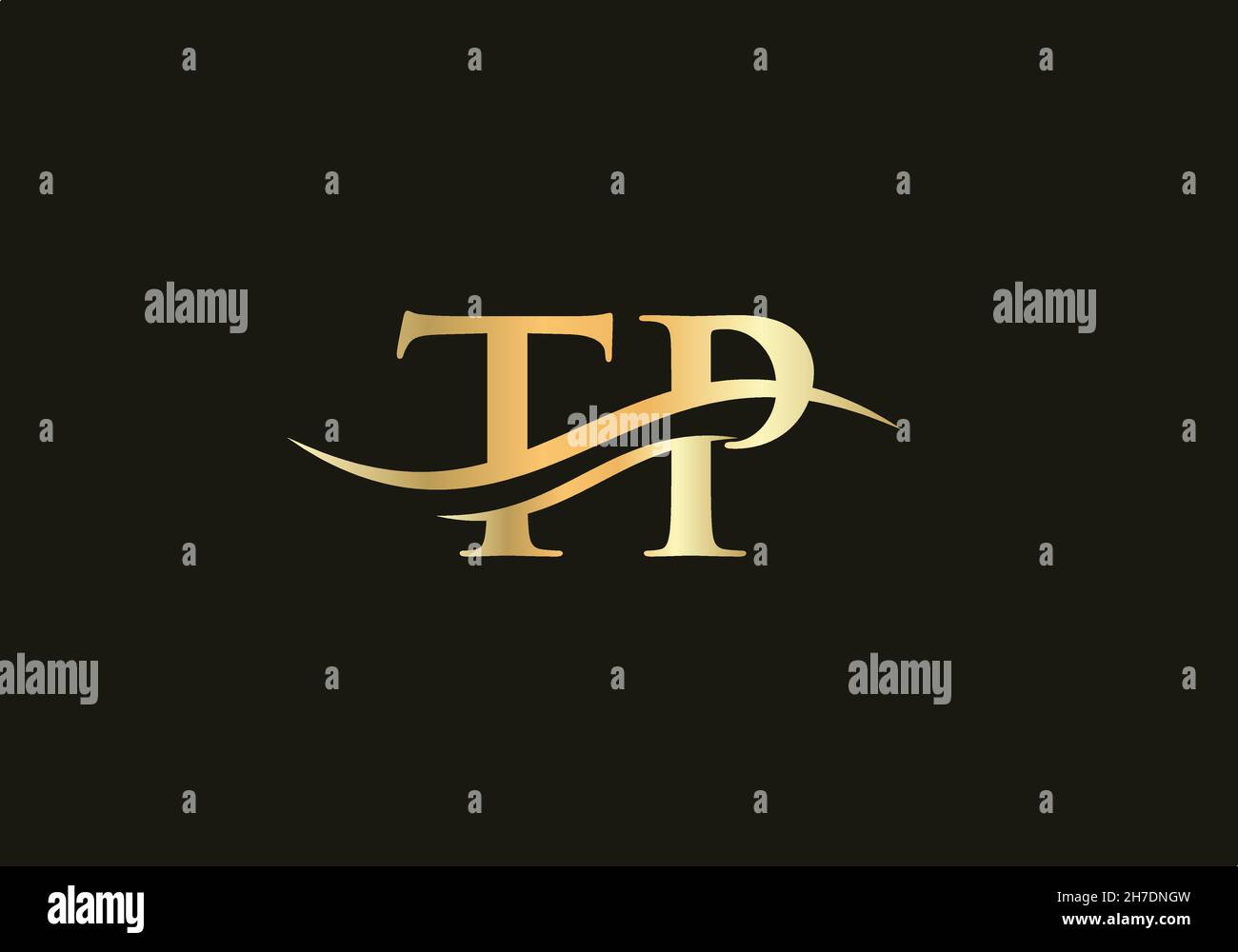 Swoosh Letter TP Logo Design for business and company identity. Water ...