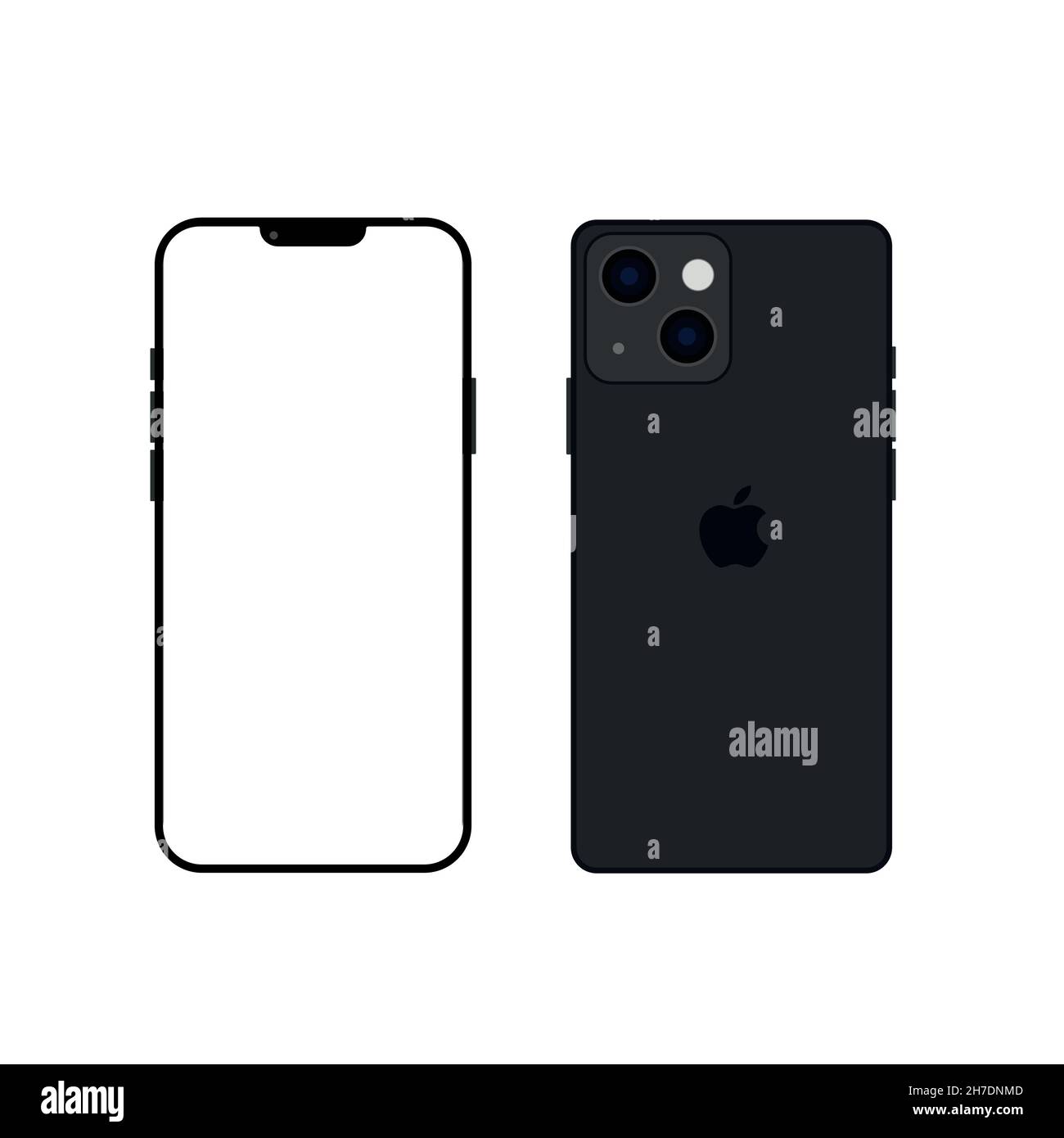 Iphone 13 black color. Realistic smartphone mockup. Vector Stock Vector ...