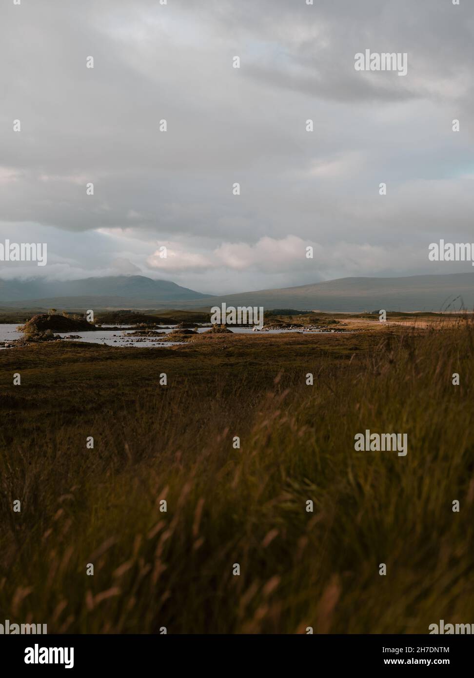 Loch Ba on Rannoch Moor in the West Highland moorland landscape of ...