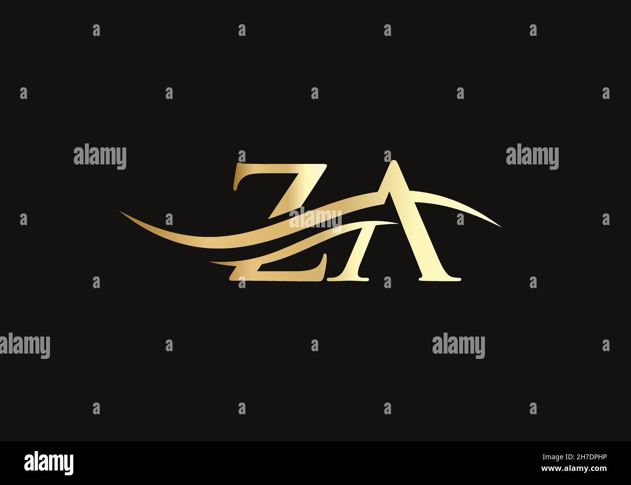 ZA logo Design. Premium Letter ZA Logo Design with water wave concept ...