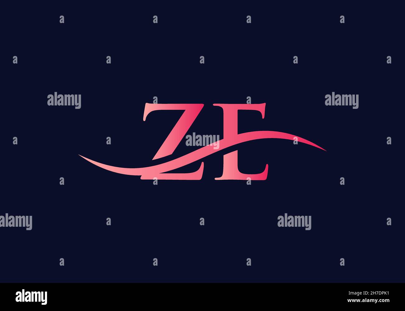 ZE Letter Linked Logo for business and company identity. Initial Letter ...