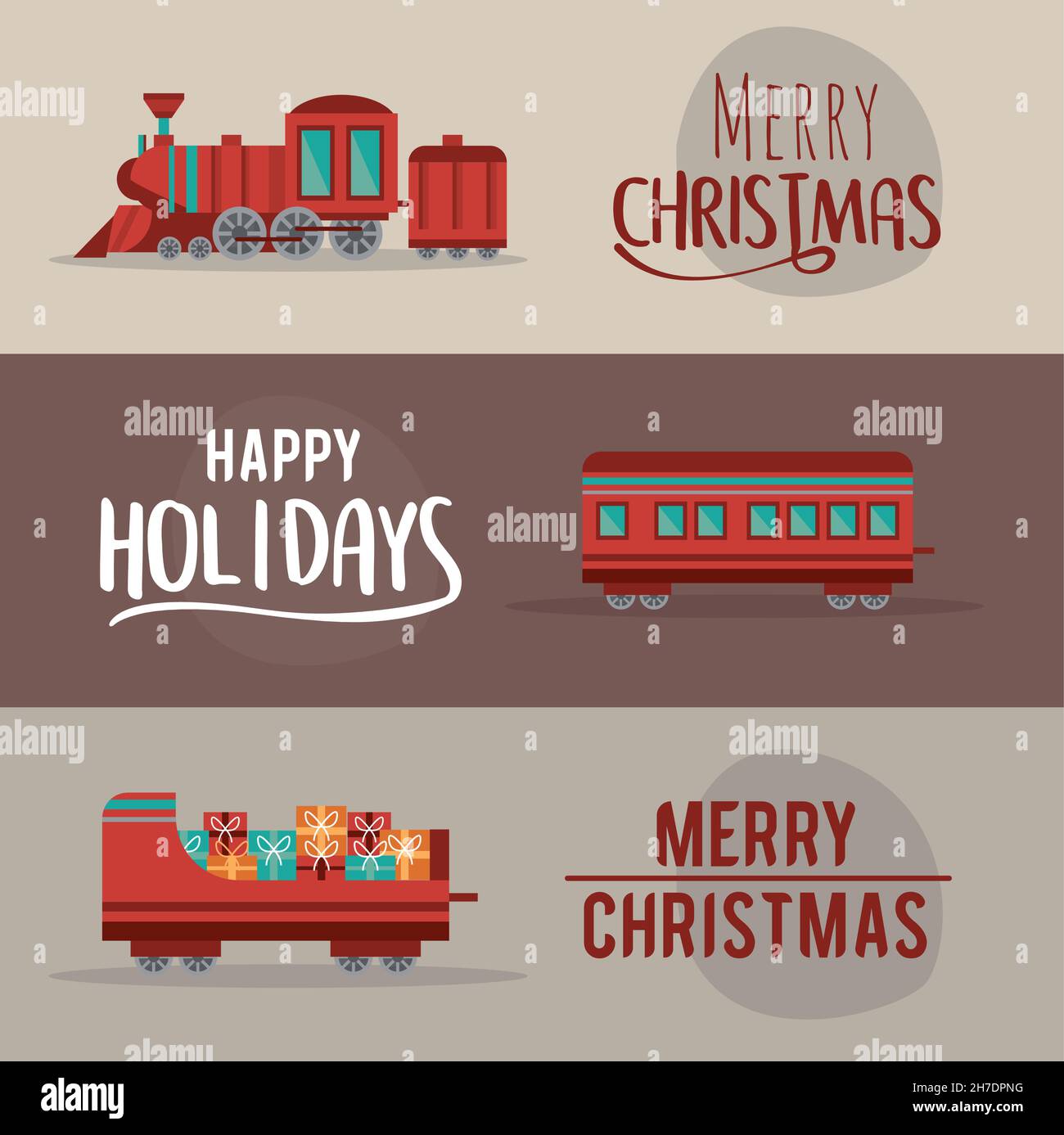 christmas letterings and train Stock Vector Image & Art - Alamy