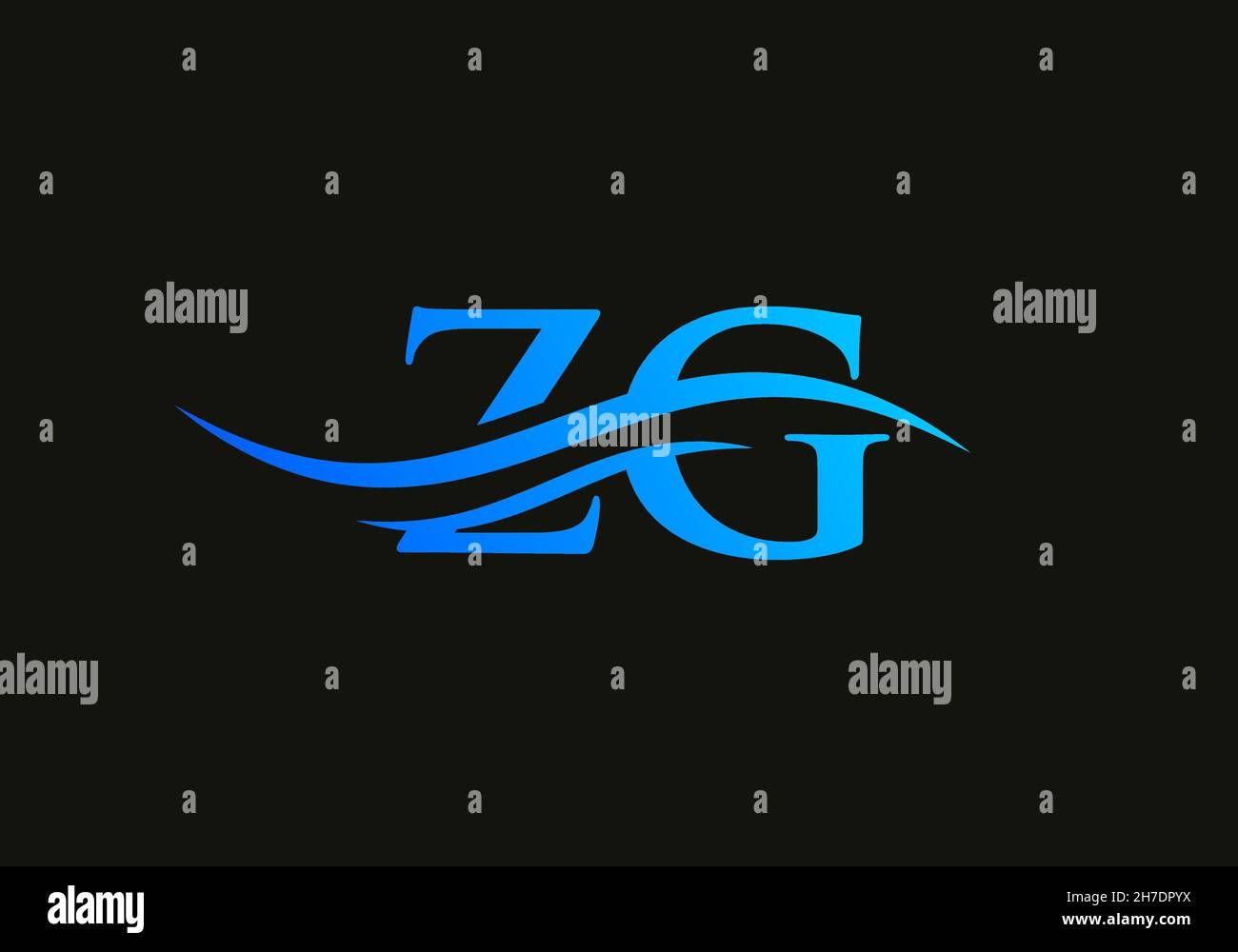 Creative ZG letter with luxury concept. Modern ZG Logo Design for ...