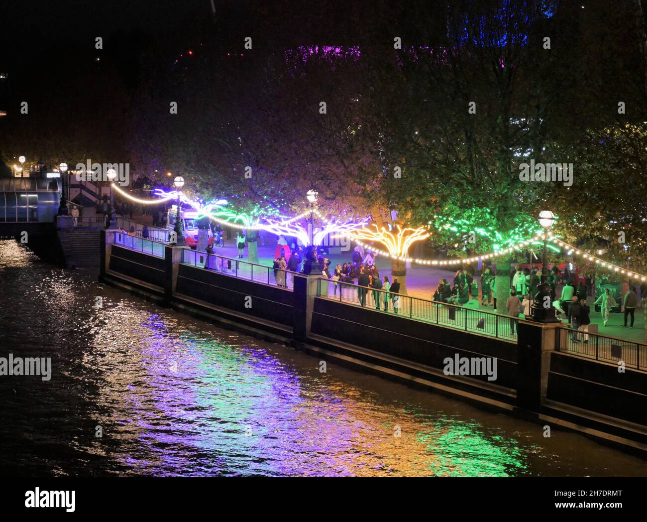 Night-time on the South Bank, London Stock Photo - Alamy