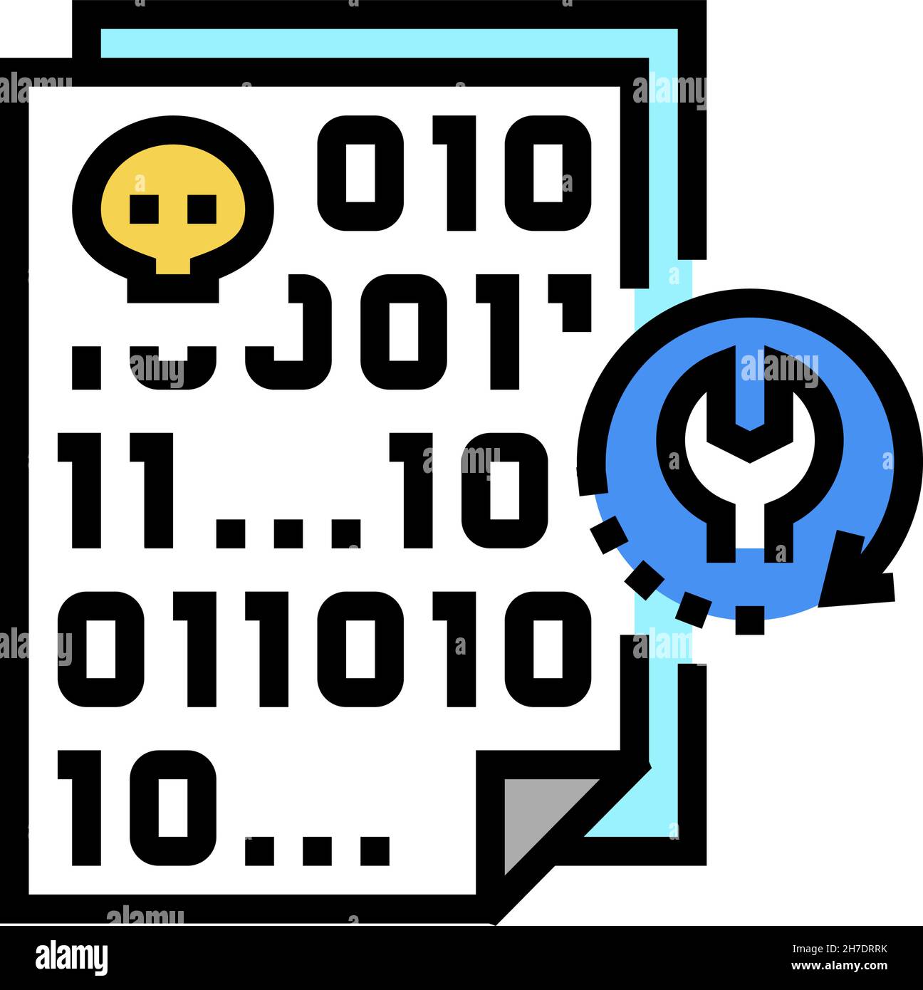 ransomware recovery services color icon vector illustration Stock ...