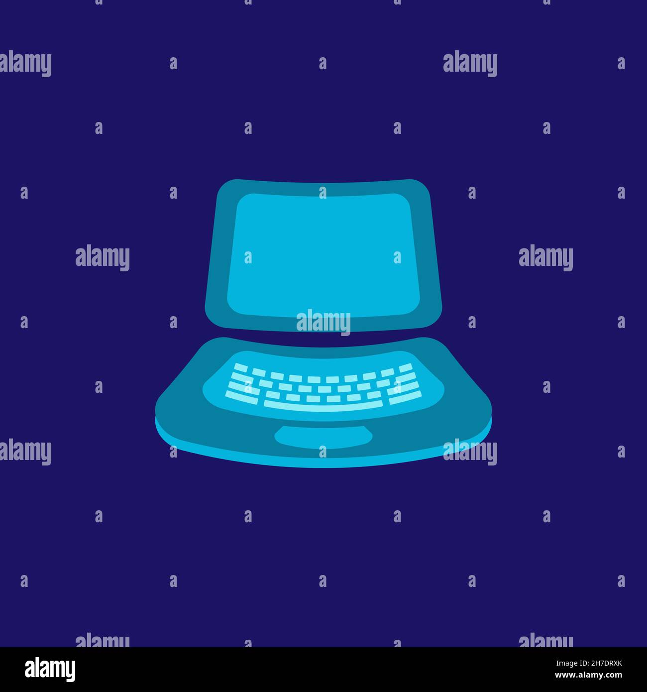 Computer line icon. Simple style artificial intelligence poster ...