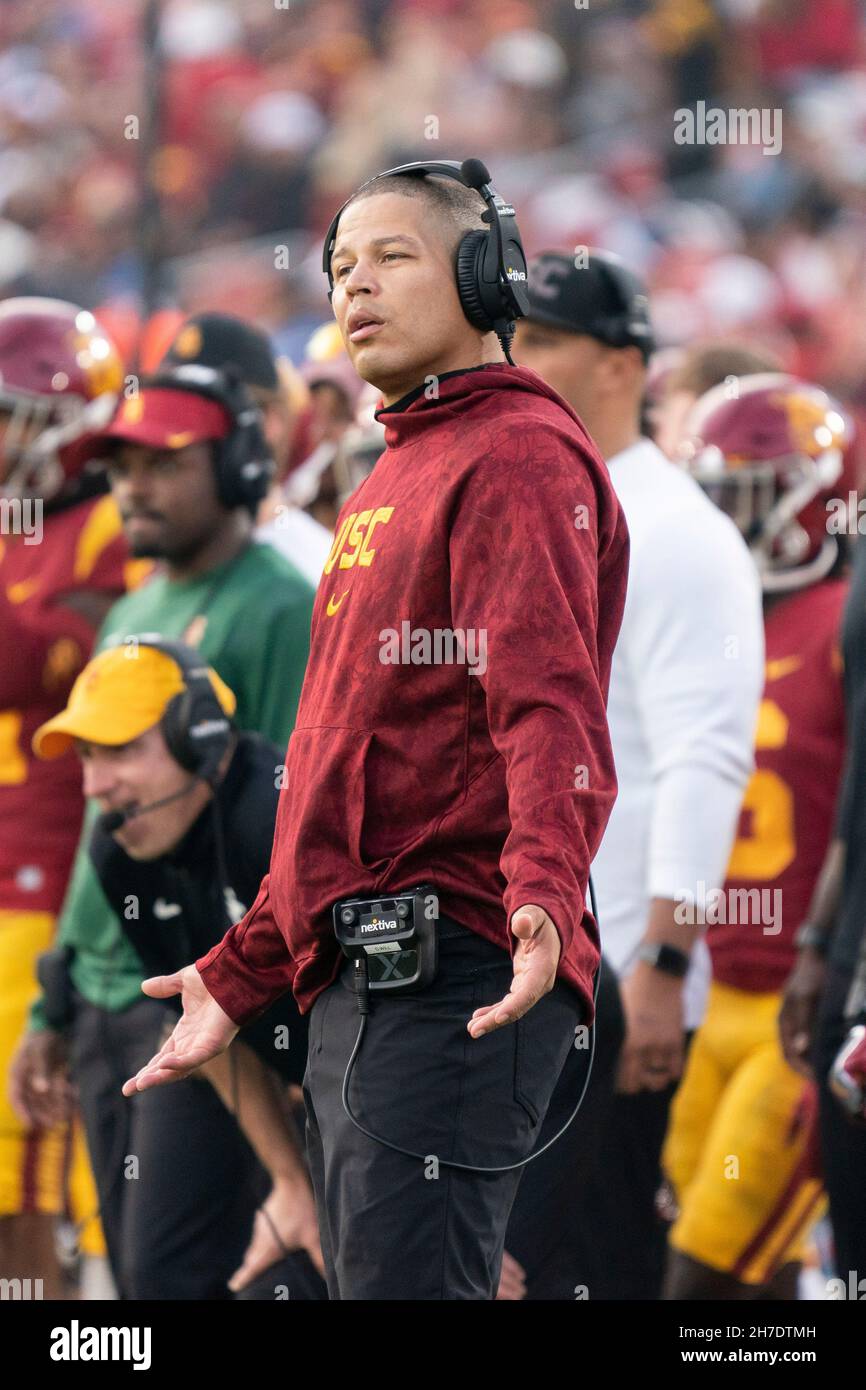 USC Trojans head coach Donte Williams during a NCAA football game ...