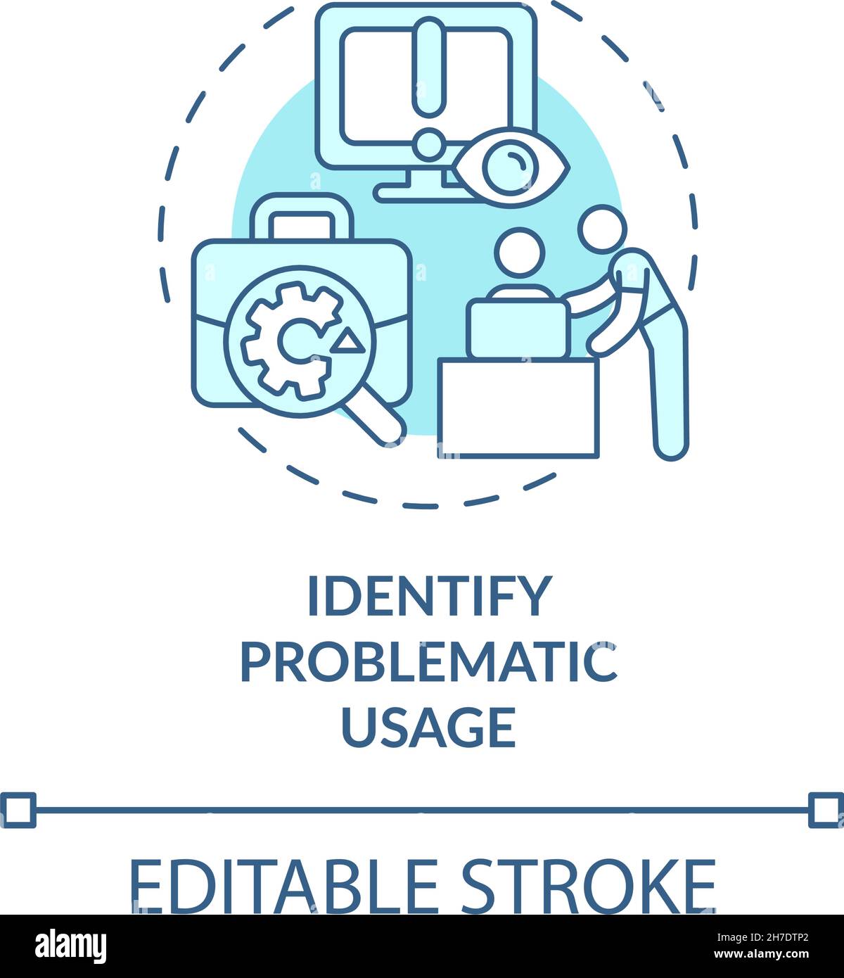 Identify problematic usage blue concept icon Stock Vector Image & Art ...