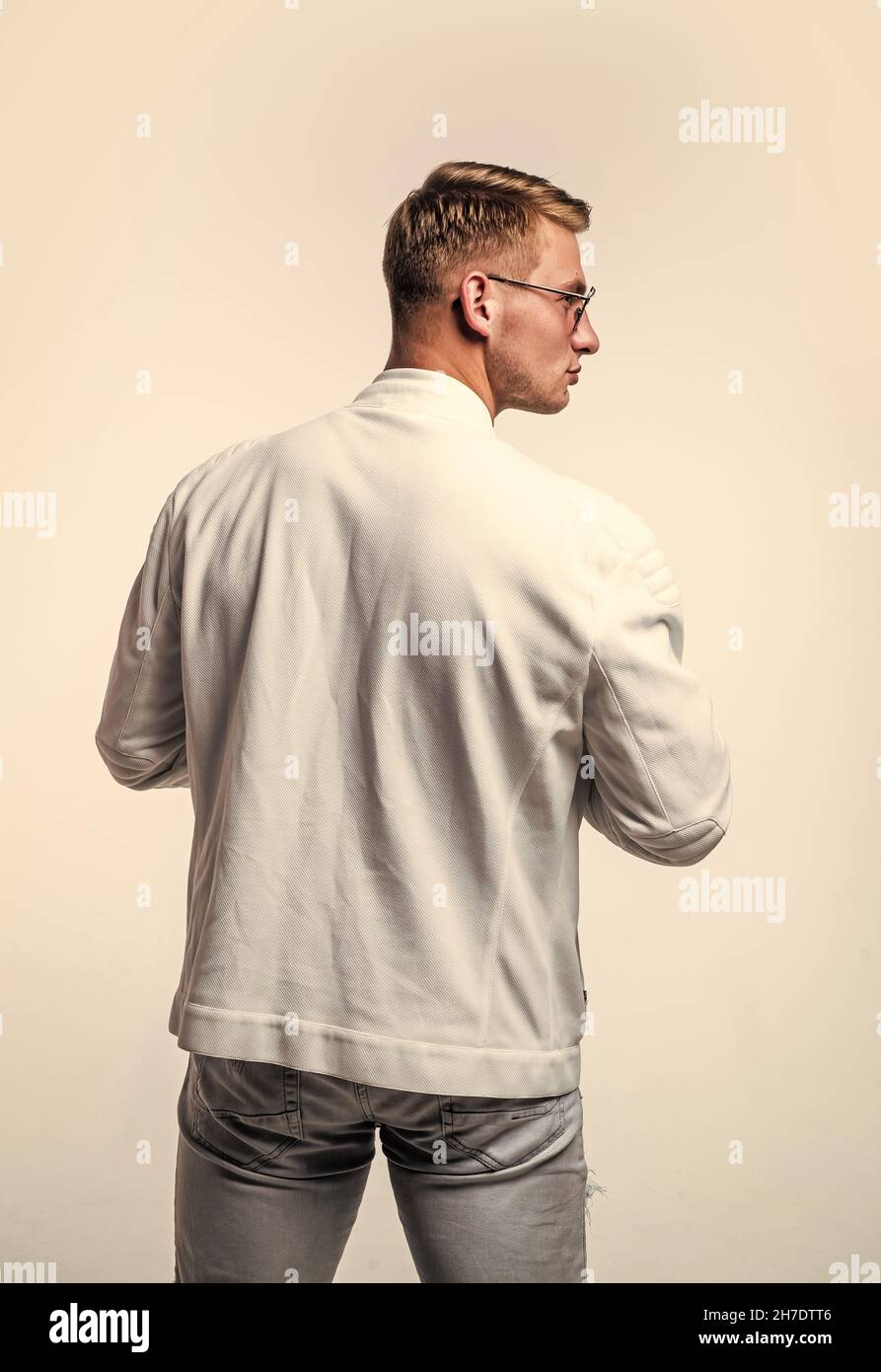 The key to menswear looking good is fit. Young man wear casual style ...