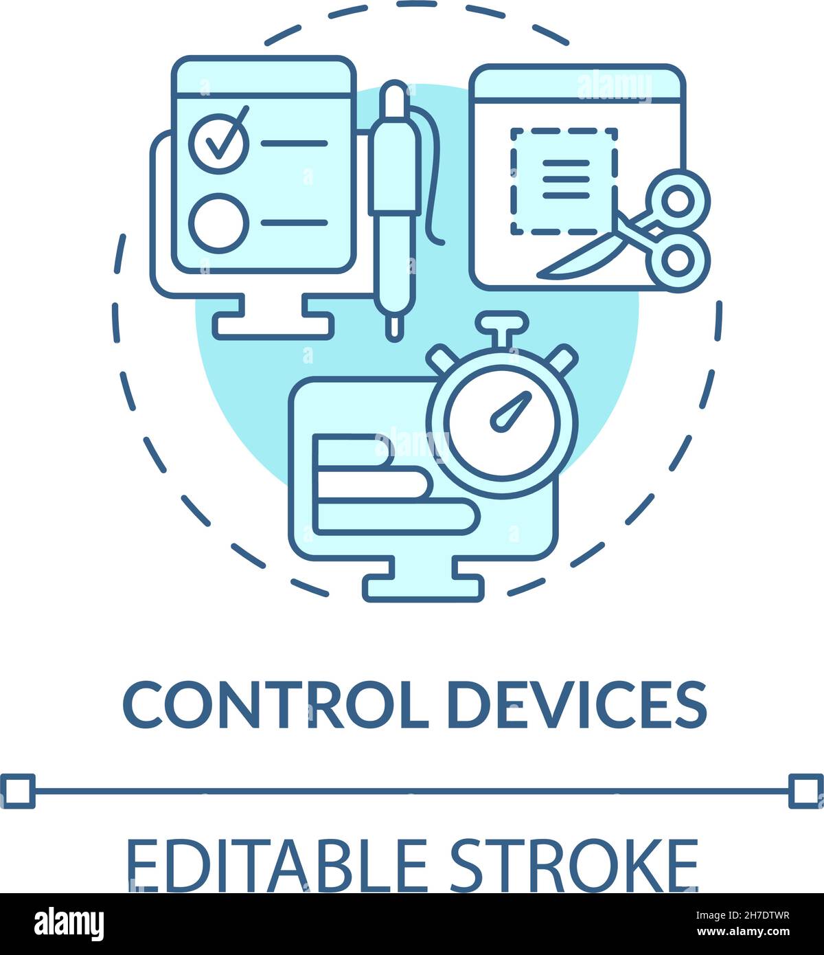 Control devices blue concept icon Stock Vector Image & Art - Alamy