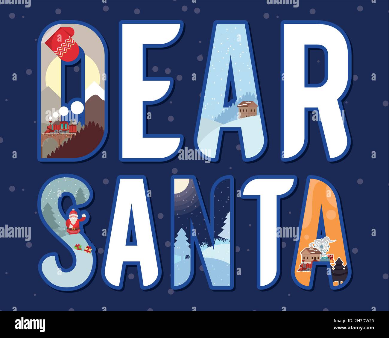 christmas dear santa lettering Stock Vector Image & Art - Alamy