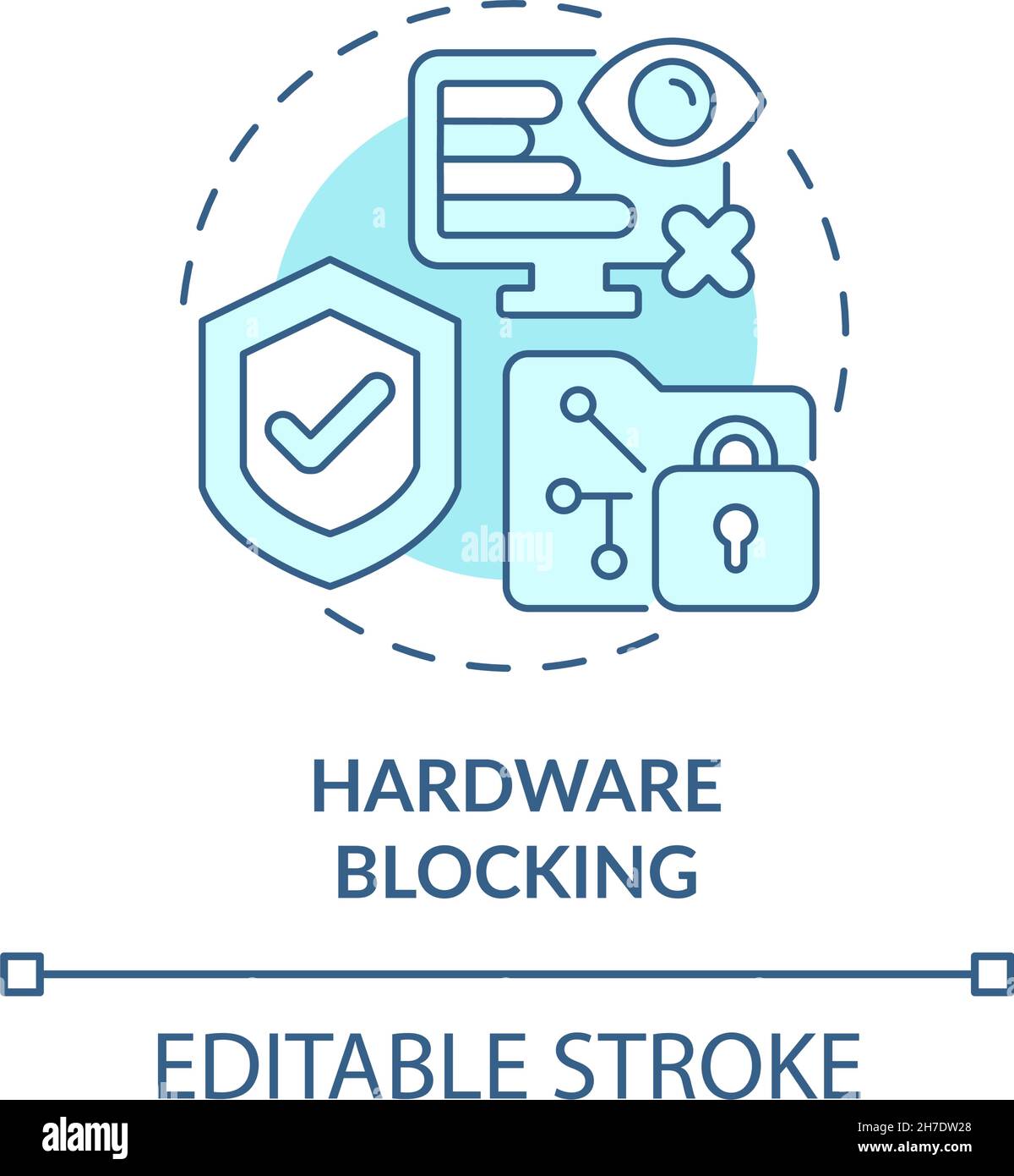 Hardware blocking blue concept icon Stock Vector Image & Art - Alamy