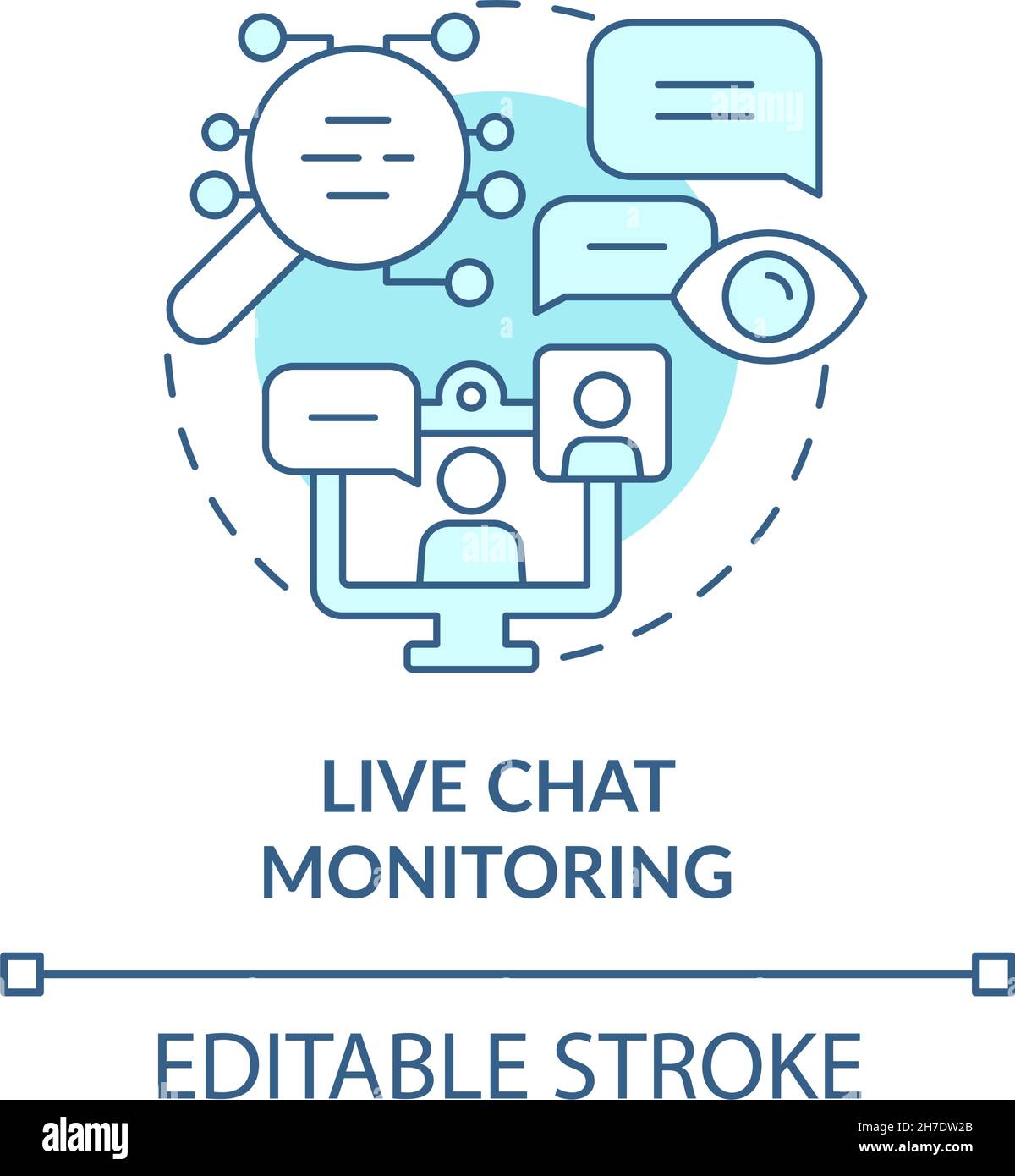Live chat monitoring blue concept icon Stock Vector Image & Art - Alamy