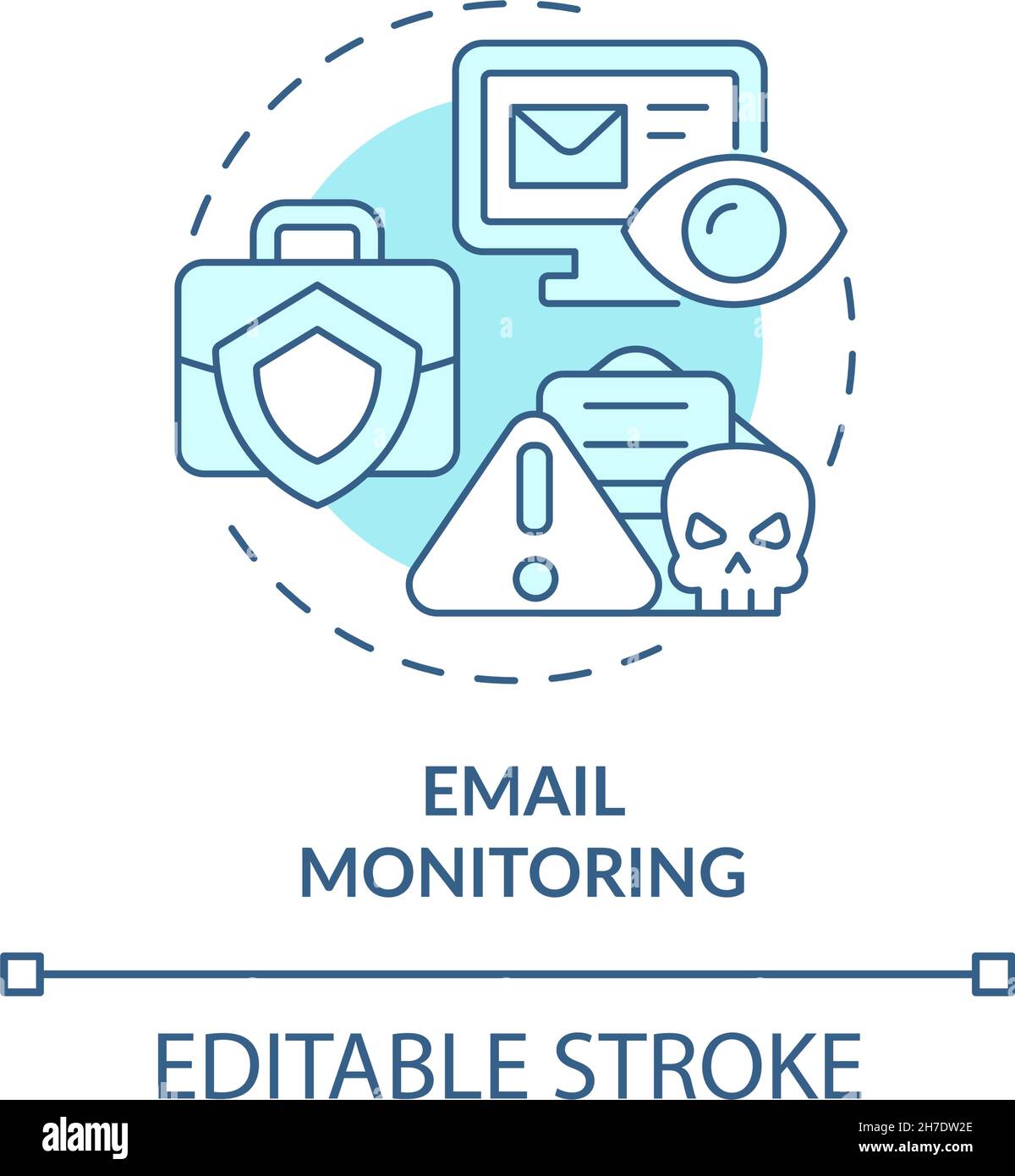 Email monitoring blue concept icon Stock Vector Image & Art - Alamy