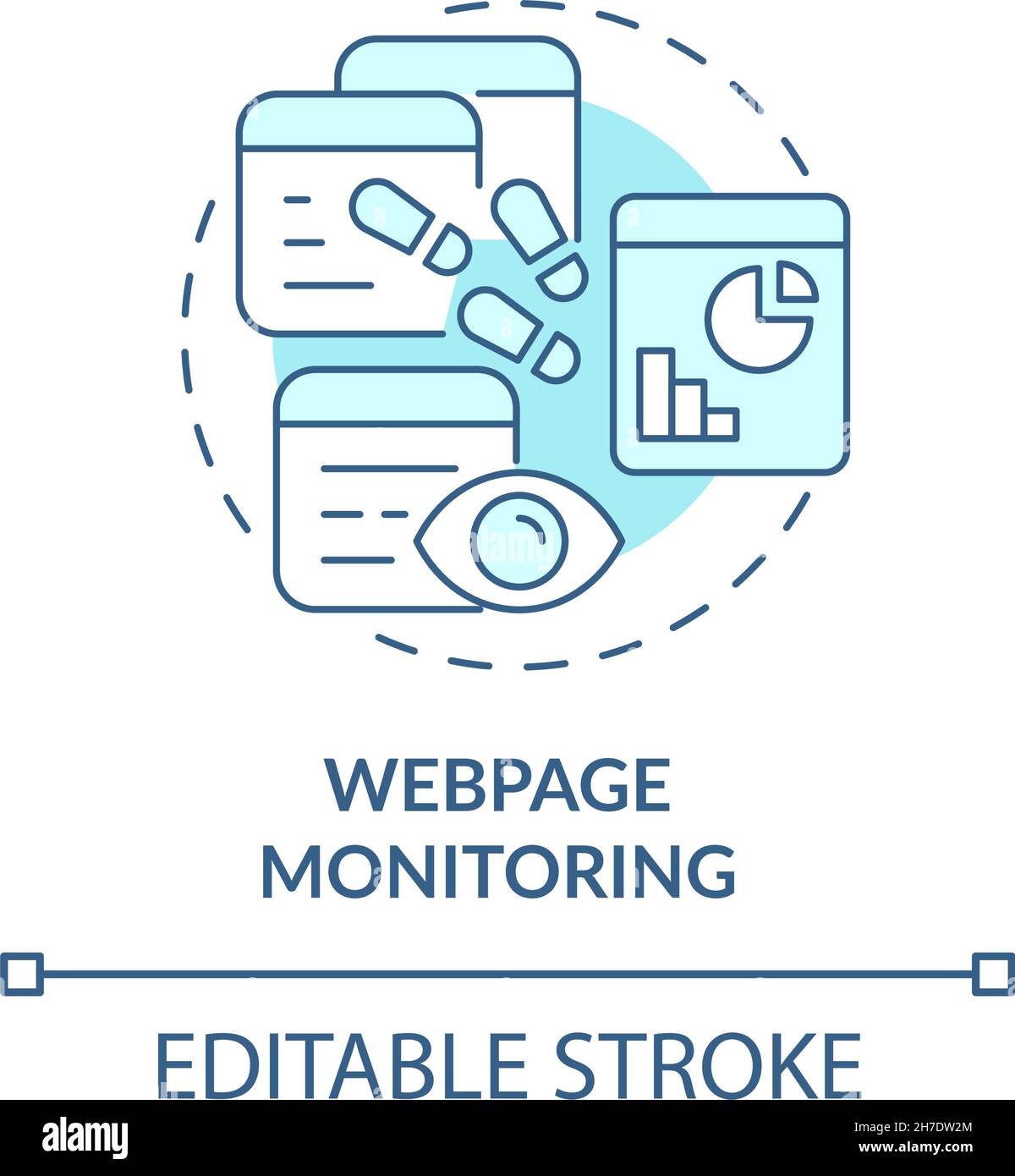 Webpage monitoring blue concept icon Stock Vector Image & Art - Alamy