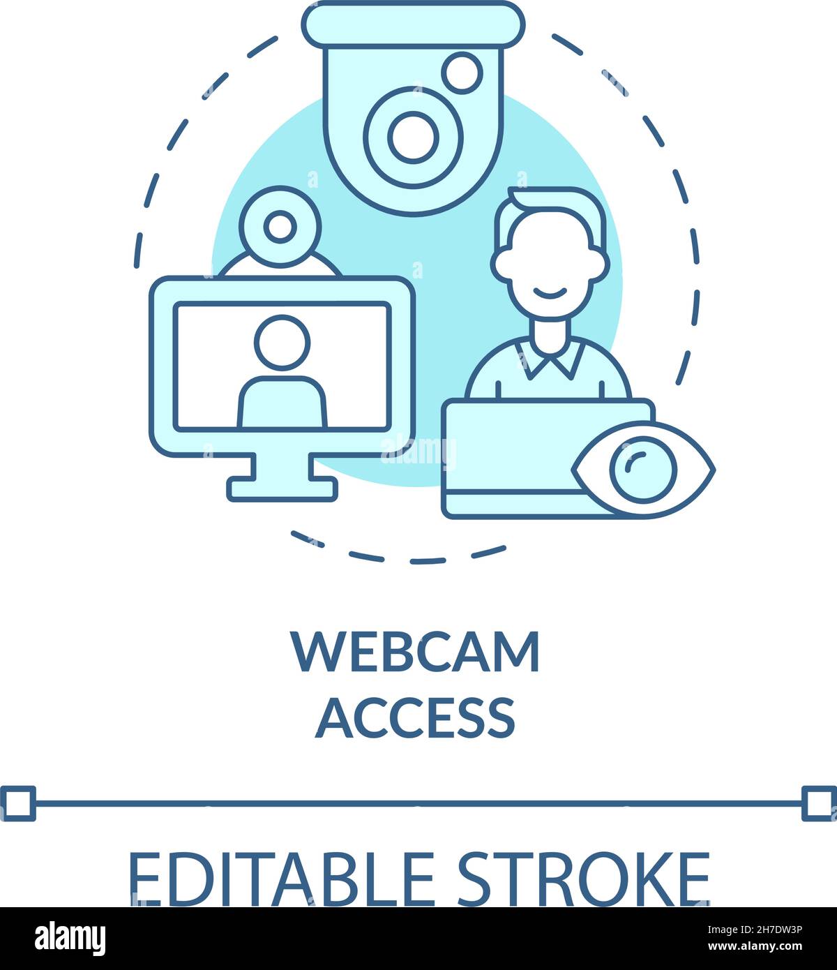 Webcam access blue concept icon Stock Vector Image & Art - Alamy