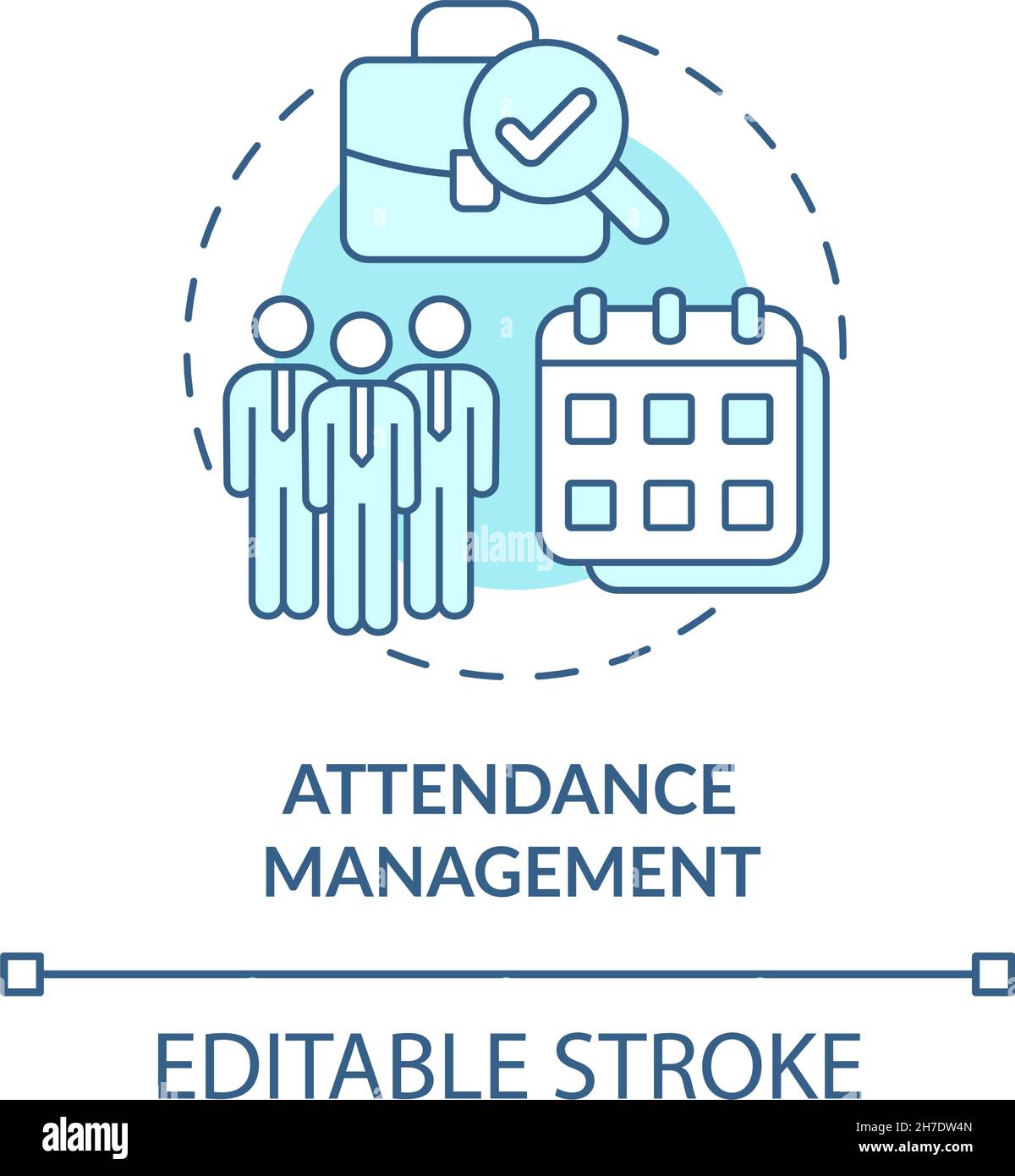 Attendance management blue concept icon Stock Vector Image & Art - Alamy