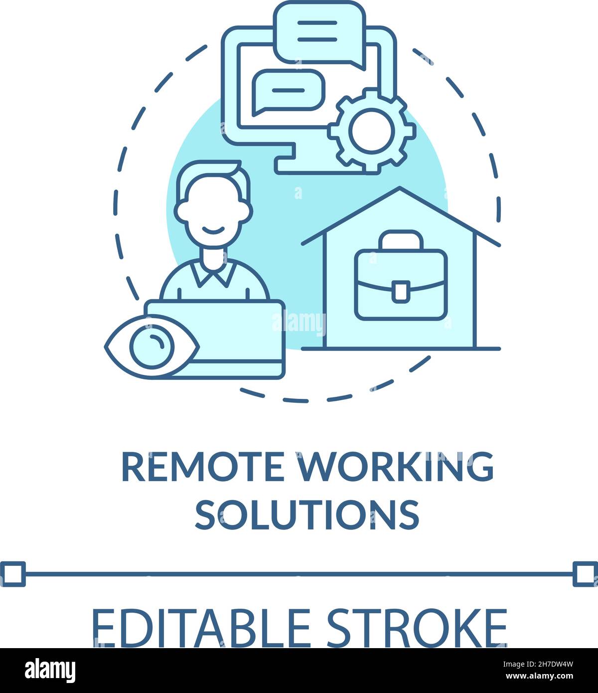 Remote working solutions blue concept icon Stock Vector Image & Art - Alamy