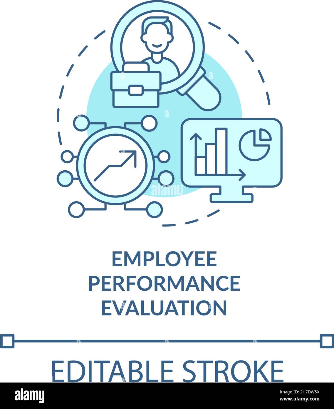 Employee performance evaluation blue concept icon Stock Vector Image ...