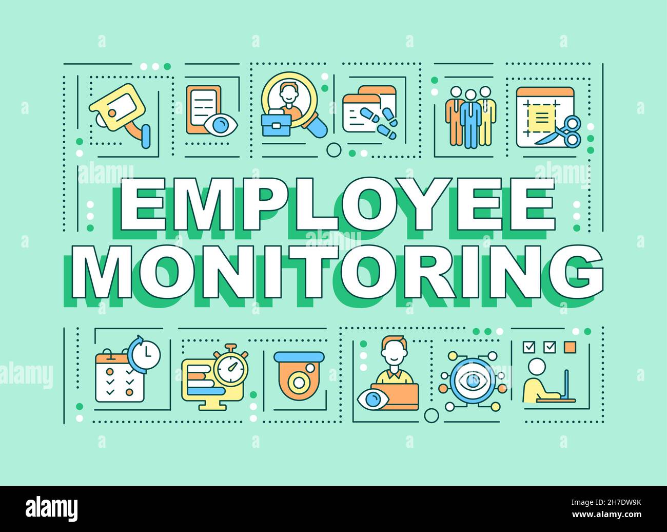 Employee monitoring word concepts banner Stock Vector Image & Art - Alamy