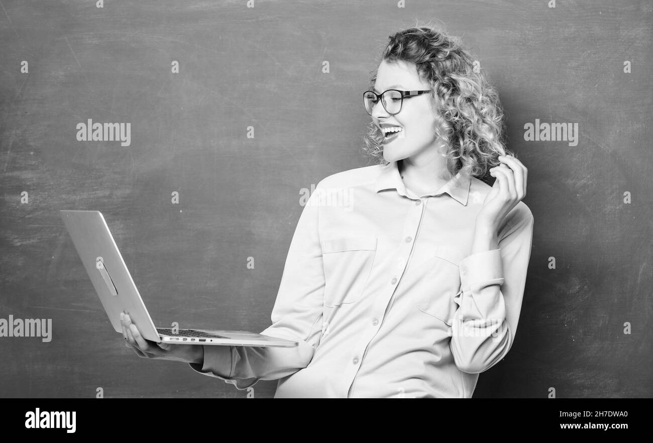 online education. business school. modern technology. girl in modern ...