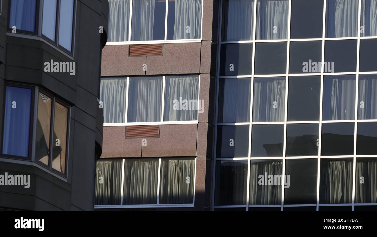 Exterior of highrise buildings with a lot of windows Stock Photo - Alamy