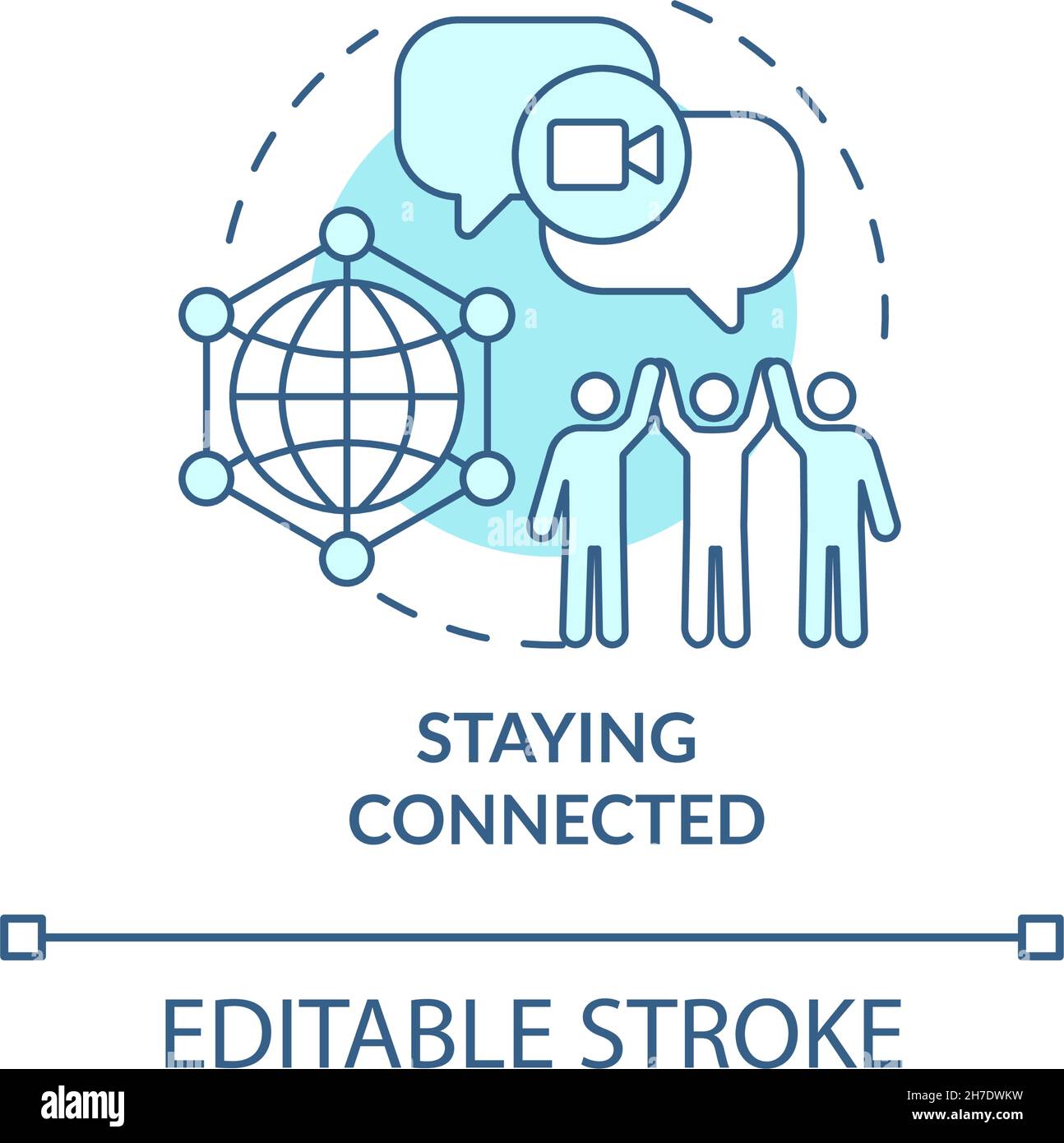Staying connected blue concept icon Stock Vector Image & Art - Alamy