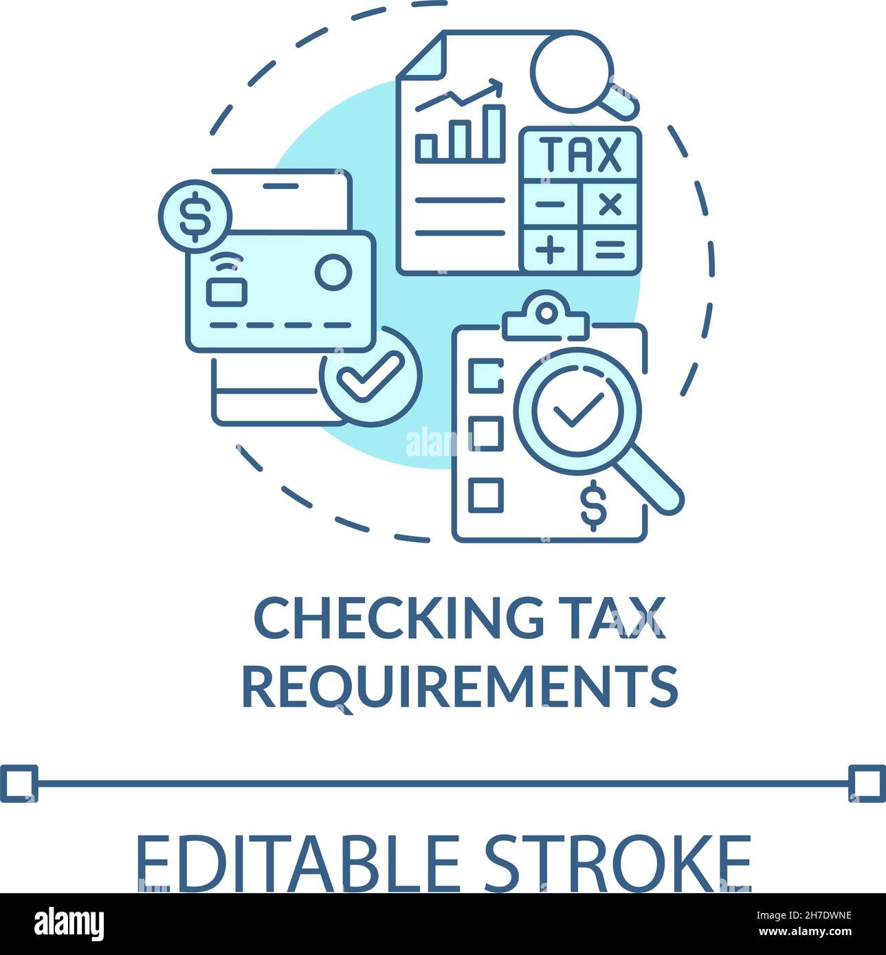 Checking tax requirements blue concept icon Stock Vector Image & Art ...