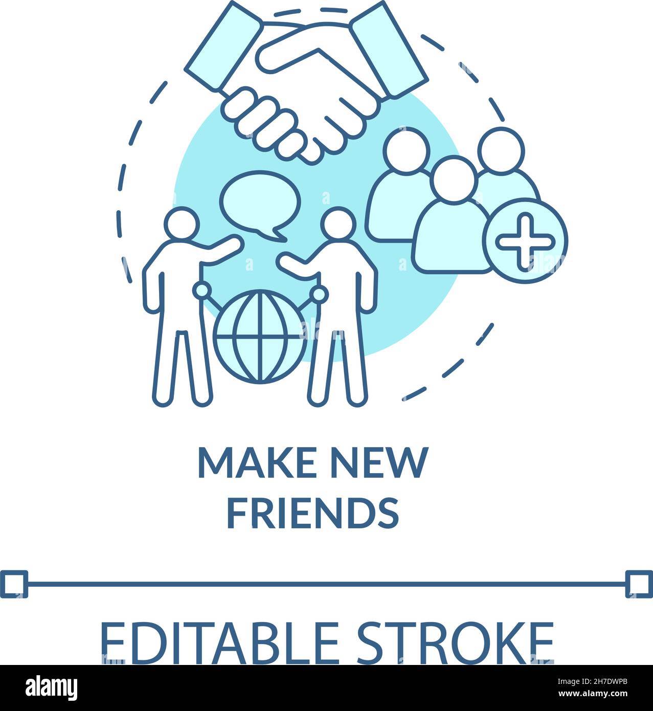 Make new friends blue concept icon Stock Vector Image & Art - Alamy