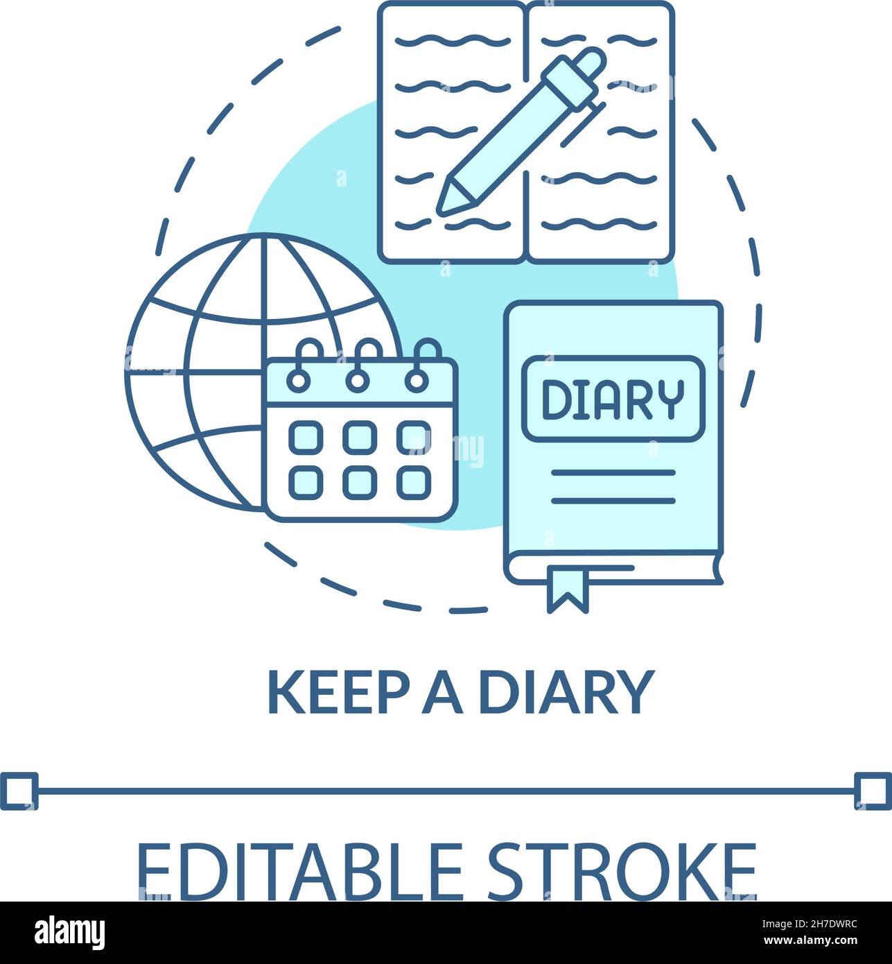 Keep diary blue concept icon Stock Vector Image & Art - Alamy