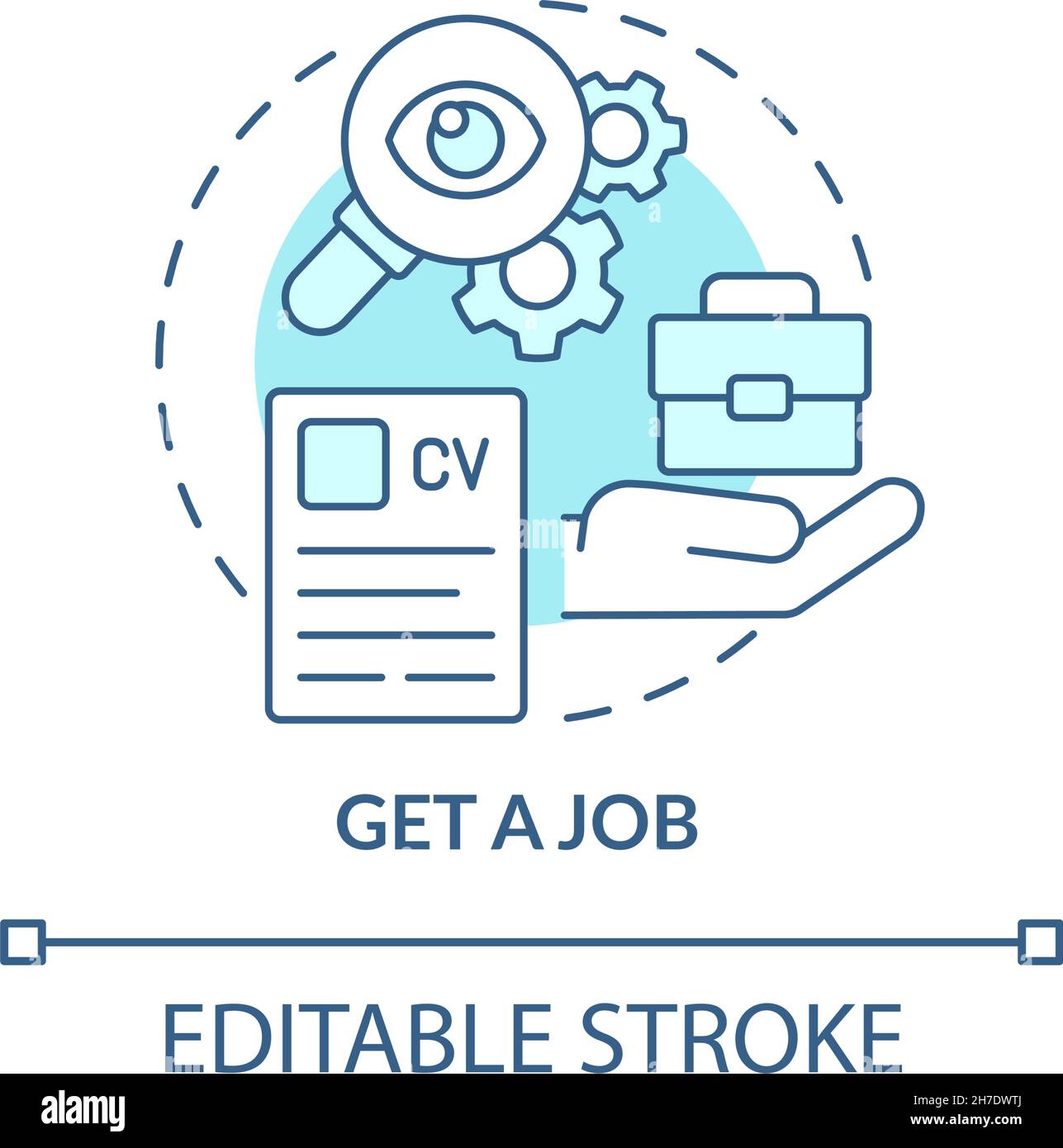 Get job blue concept icon Stock Vector Image & Art - Alamy