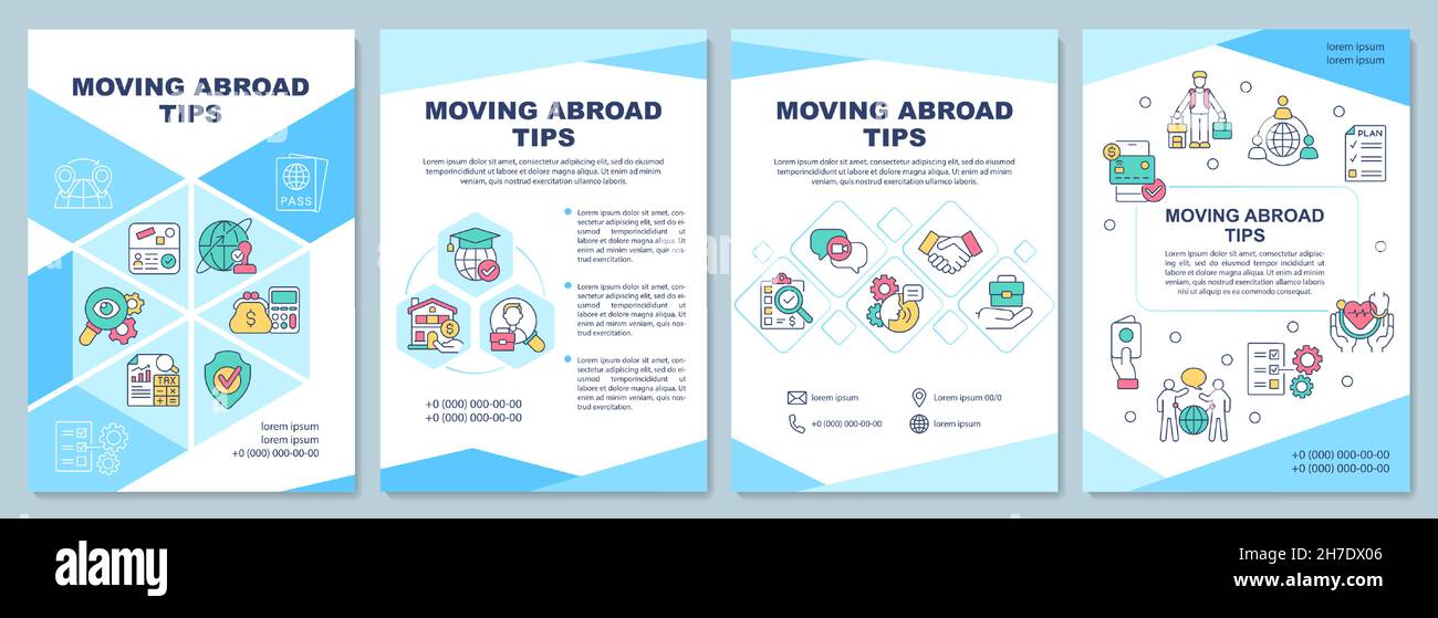 Moving abroad tips brochure template Stock Vector Image & Art - Alamy