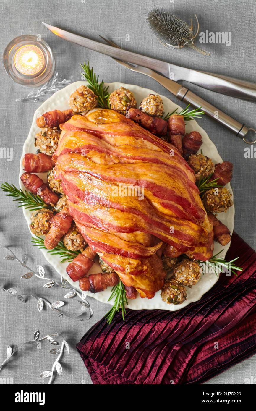 Christmas Dinner Turkey Crown Stock Photo - Alamy