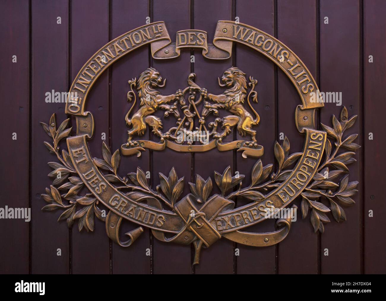 Detail of the replica of the Compiègne Wagon where the Armistice of 11 ...