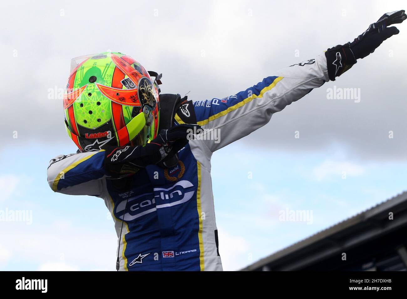 Lando Norris (GBR), current McLaren Formula 1 driver celebrates a race ...