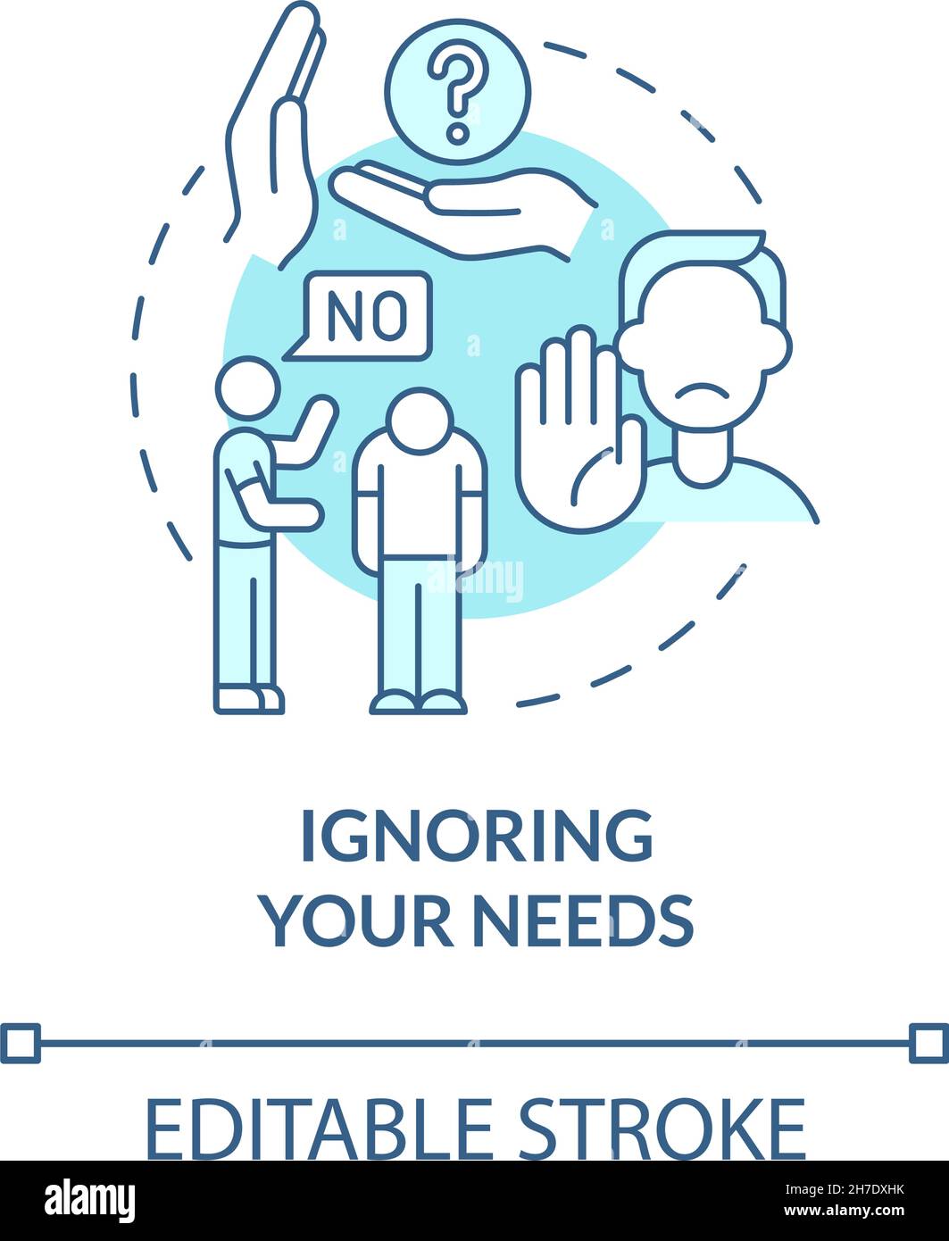 Overlooking your needs concept icon Stock Vector Image & Art - Alamy