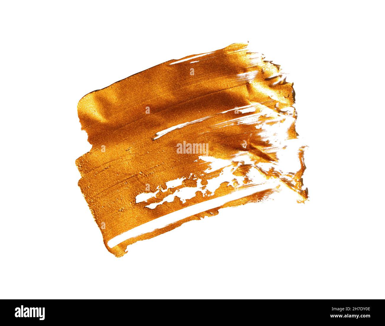 Textured golden strokes isolated on white background Stock Photo - Alamy