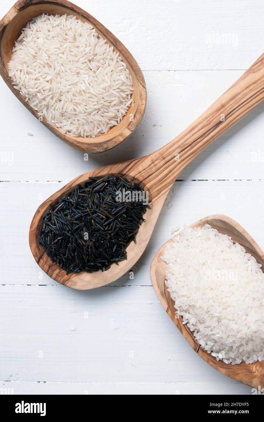 Three Different Types Of Rice On Wooden Spoons Stock Photo Alamy three-different-types-of-rice-on-wooden-spoons-stock-photo-alamy