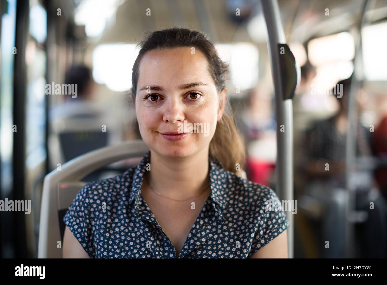 passenger taking bus journey Stock Photo - Alamy
