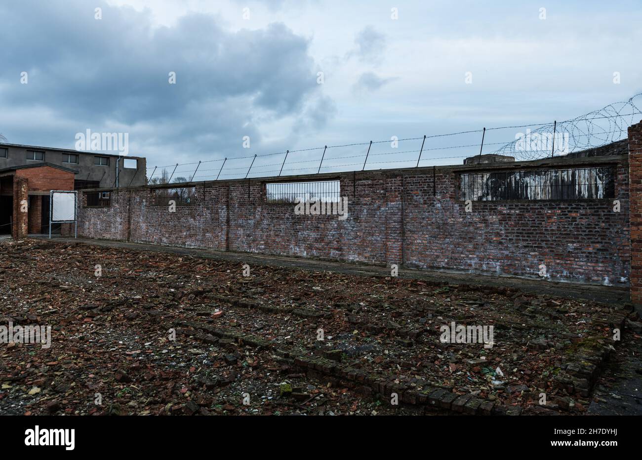 Breendonk, Belgium - 12 09 2017: old WWII Prison campsite with fences ...