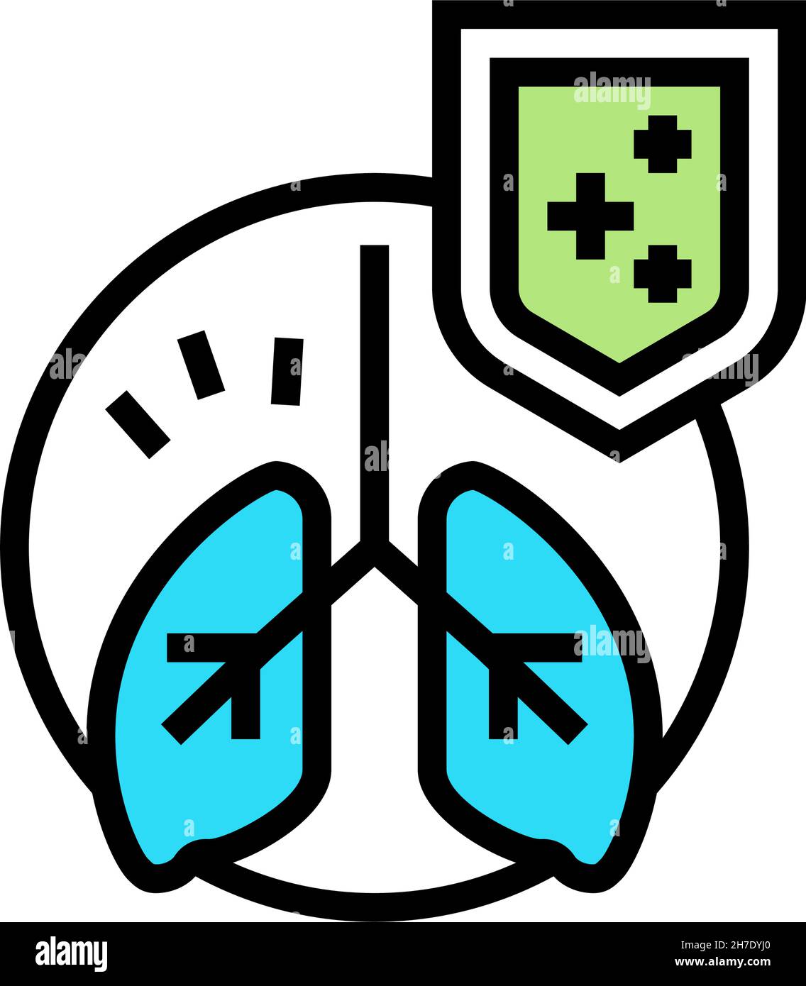 lungs immunity defense color icon vector illustration Stock Vector ...