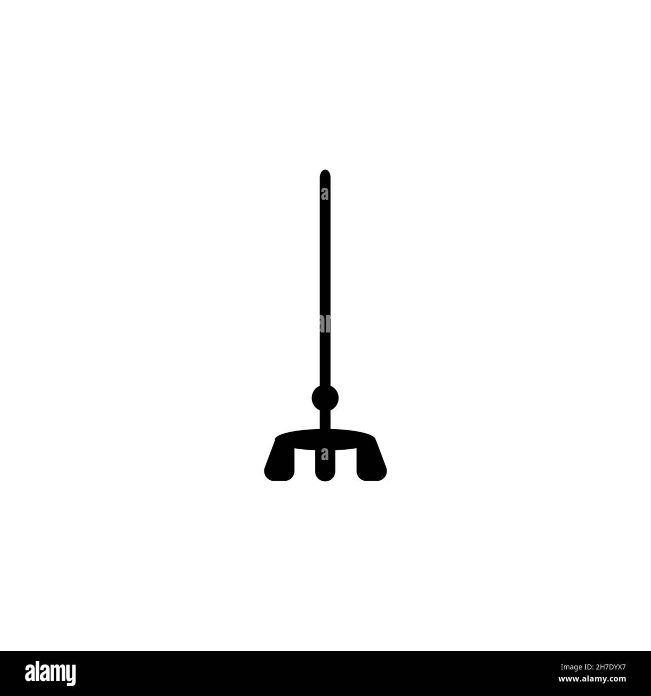 Rake line icon. Simple style plant tool symbol. Logo design element. T ...