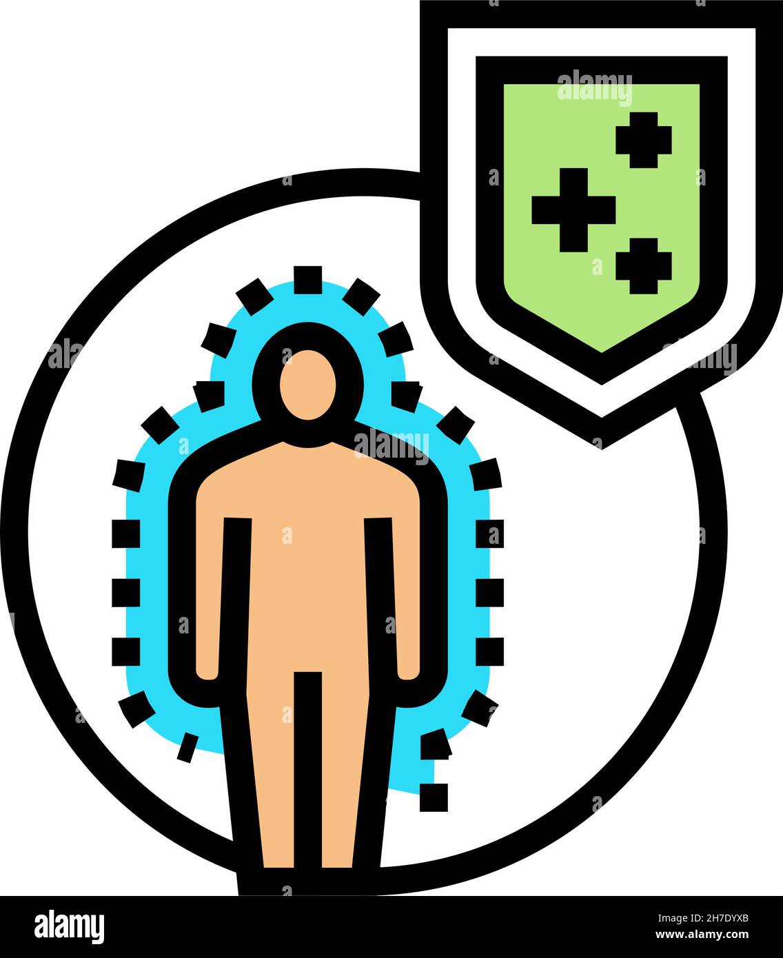 body immunity defense color icon vector illustration Stock Vector Image ...